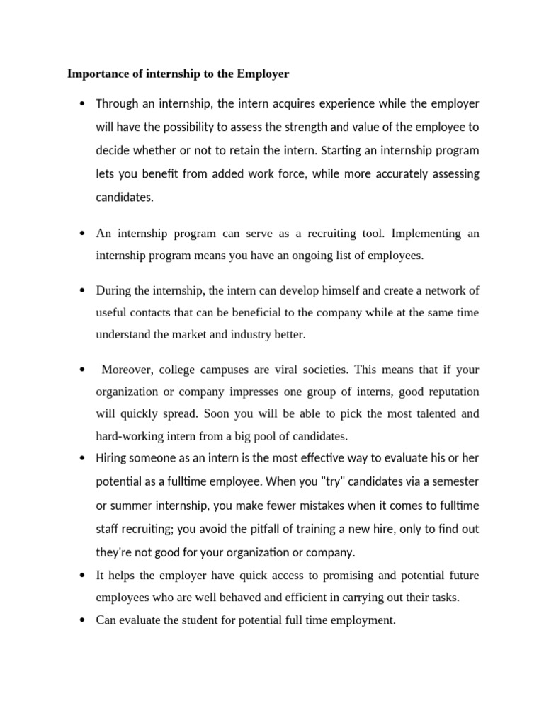 Importance of internship | PDF | Internship | Job Hunting