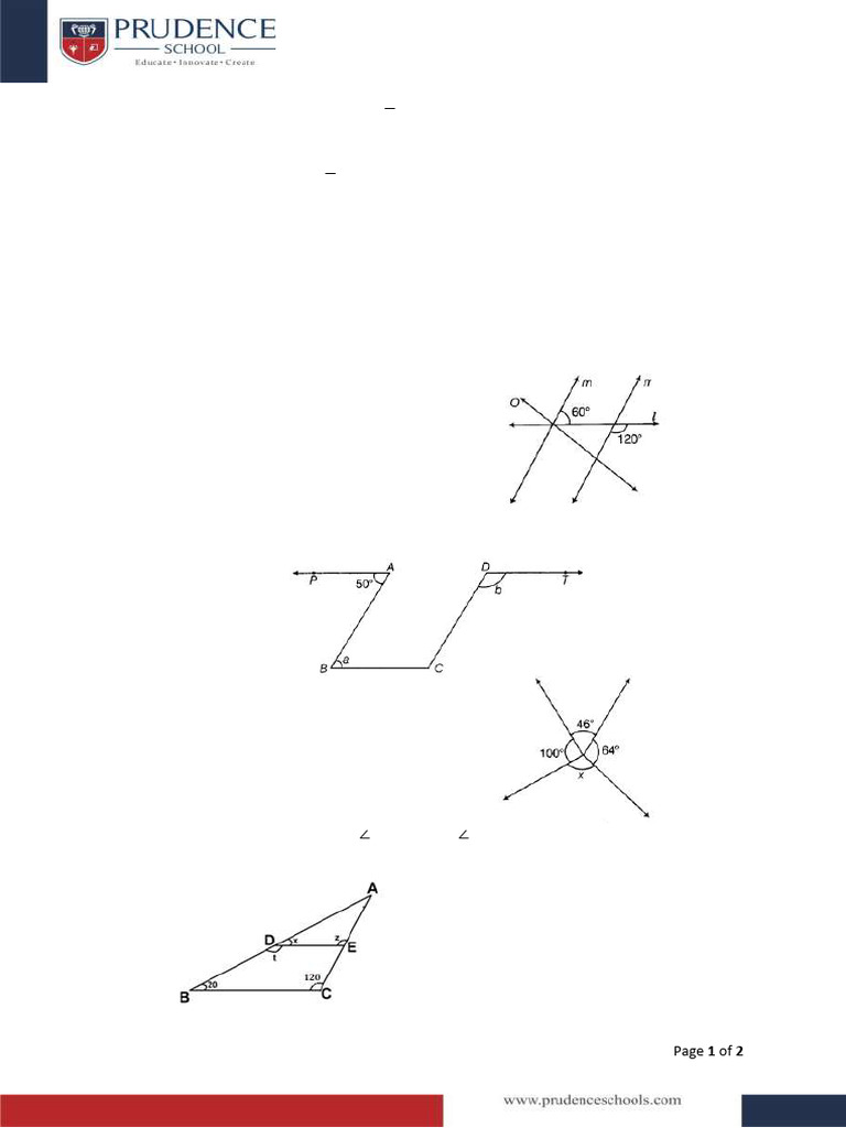 g7 Ch5 Lines & Angles | PDF