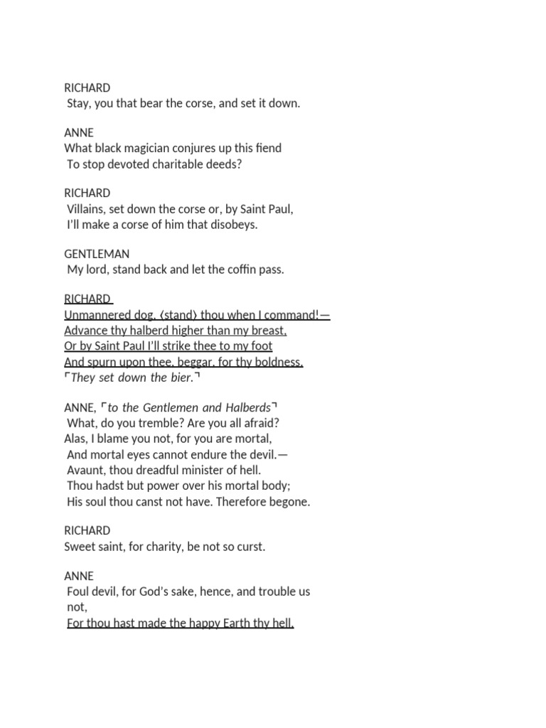 RICHARD III Anne & Richard | PDF