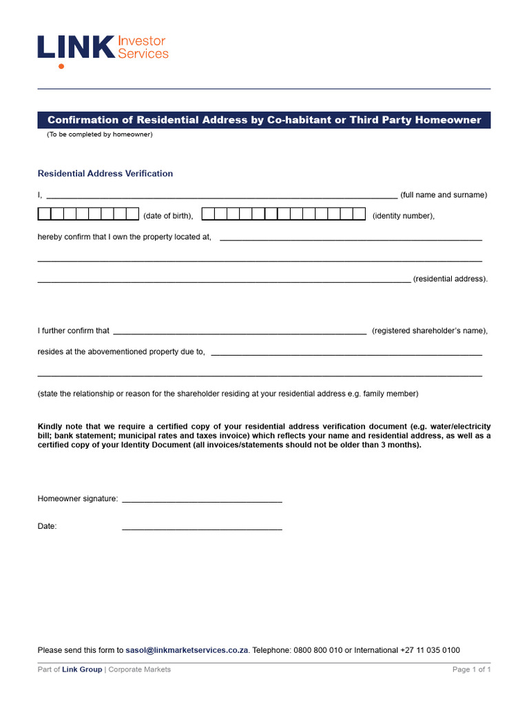 Co Habitant Form | PDF