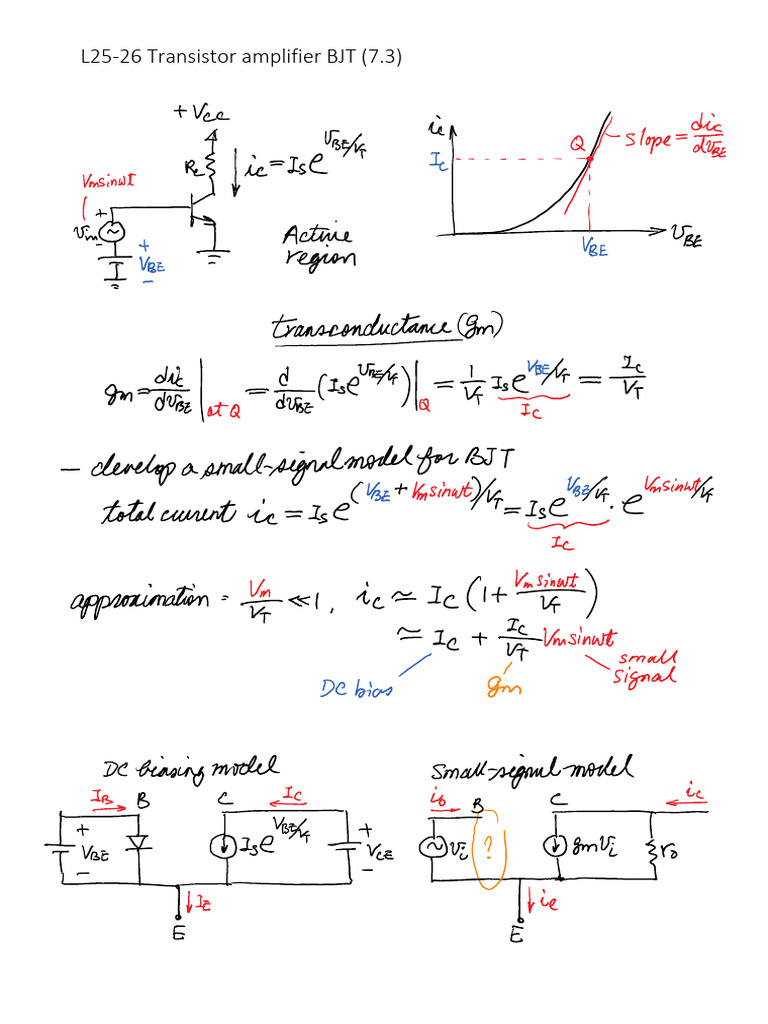 L25-26 Transistor Amplifier BJT (7.3) | PDF