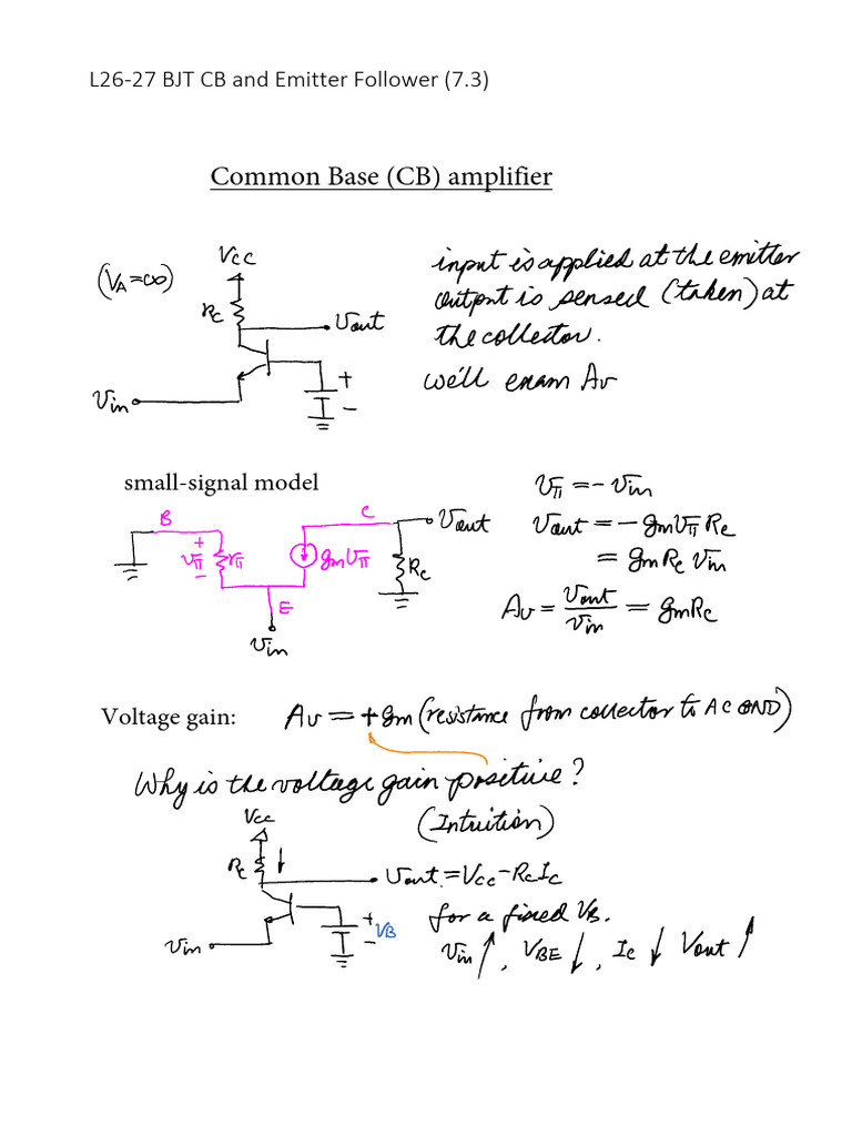 L26-27 BJT CB and Emitter Follower (7.3) | PDF