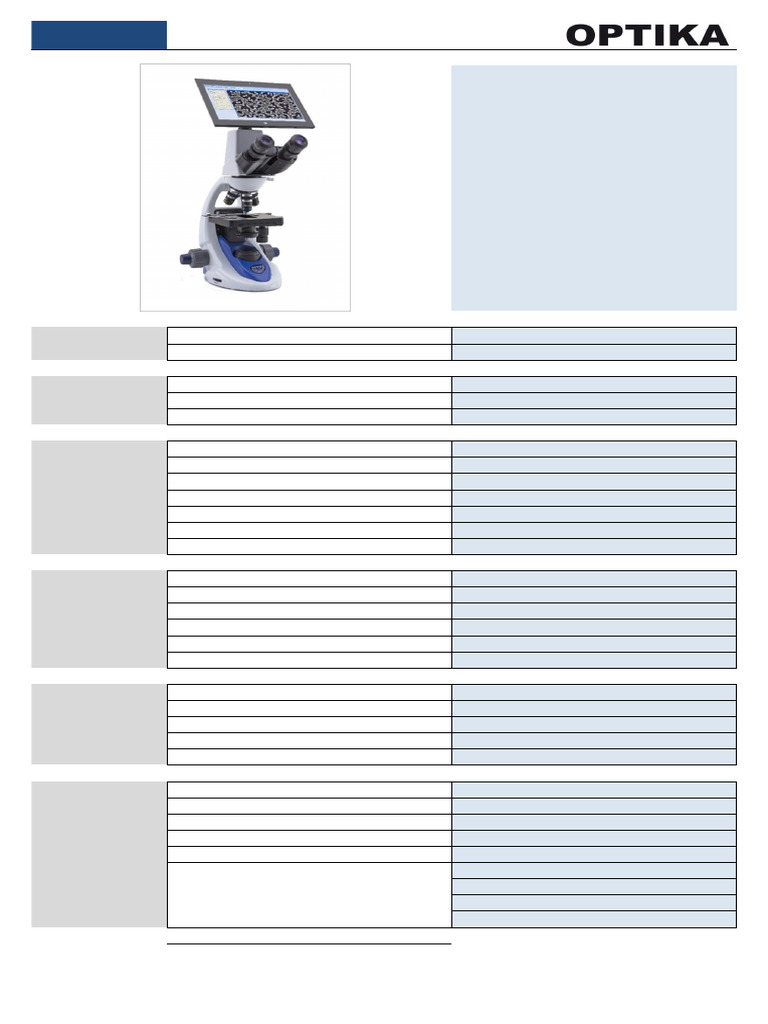 OPTIKA B-190TBPL Technical Datasheet En | PDF | Frame Rate | Electronics