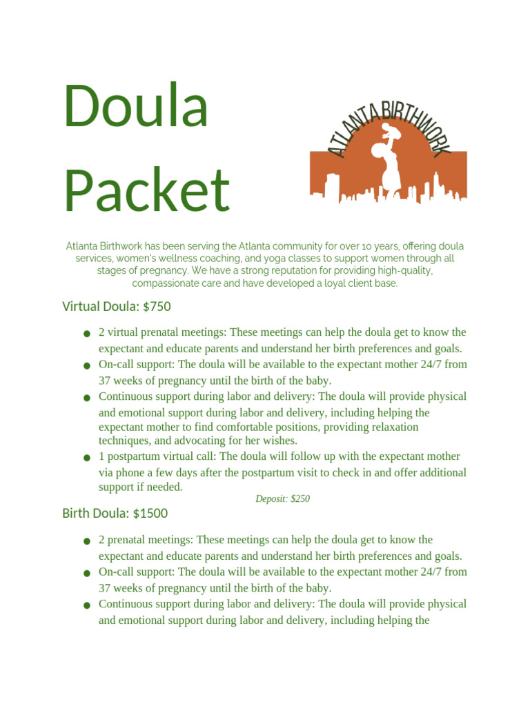 Doula Packet | PDF | Doula | Childbirth