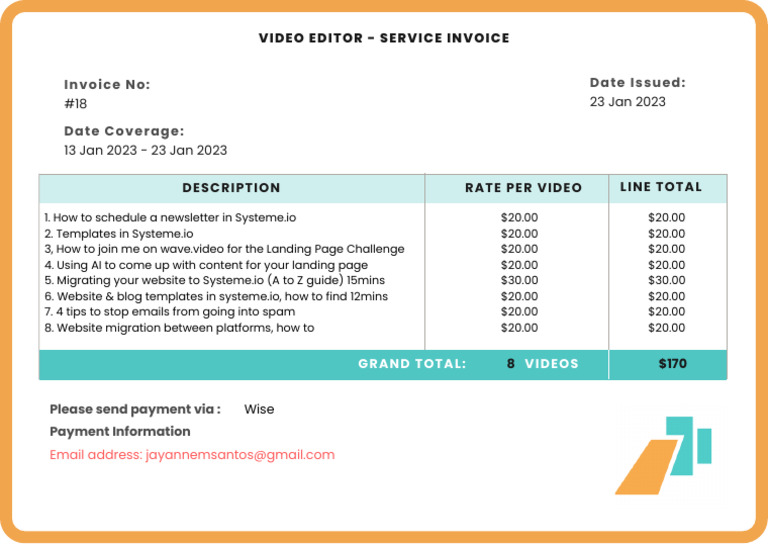 VA Jays Santos Invoice #18 | PDF