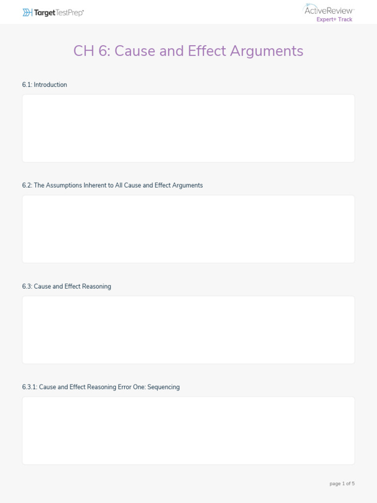 CH 6 Cause and Effect Arguments Expert+ Track | PDF | Causality