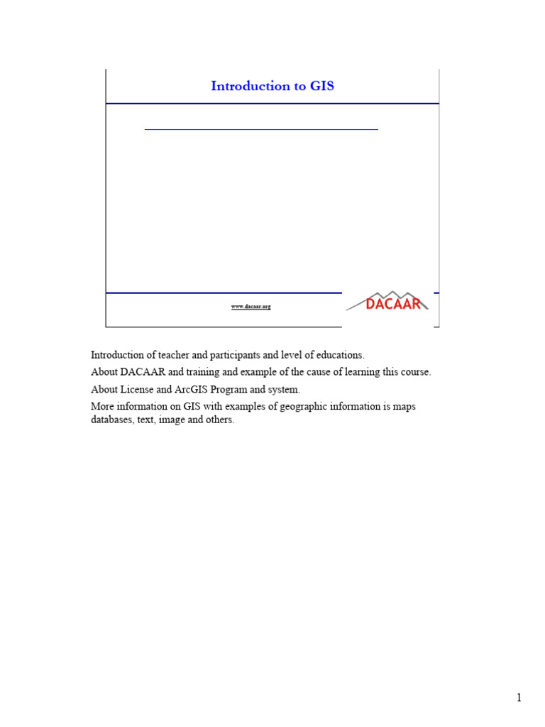 GIS Presentation Dacaar Notes | PDF | Geographic Information System ...