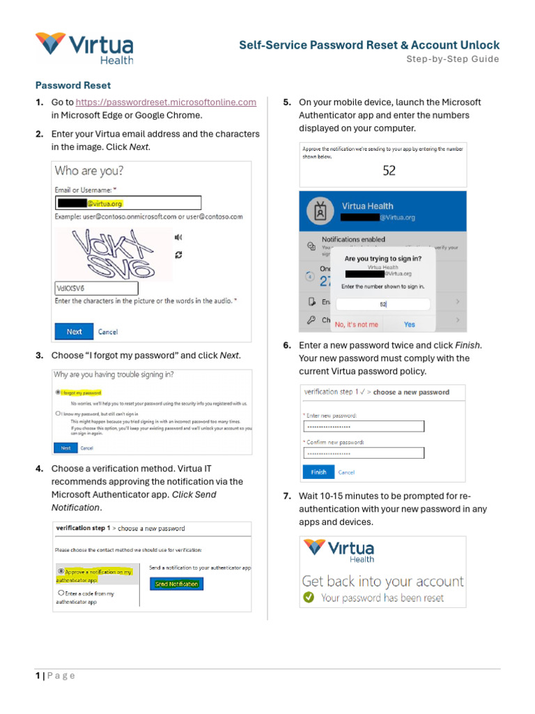 Self-Service Password Reset and Unlock | PDF
