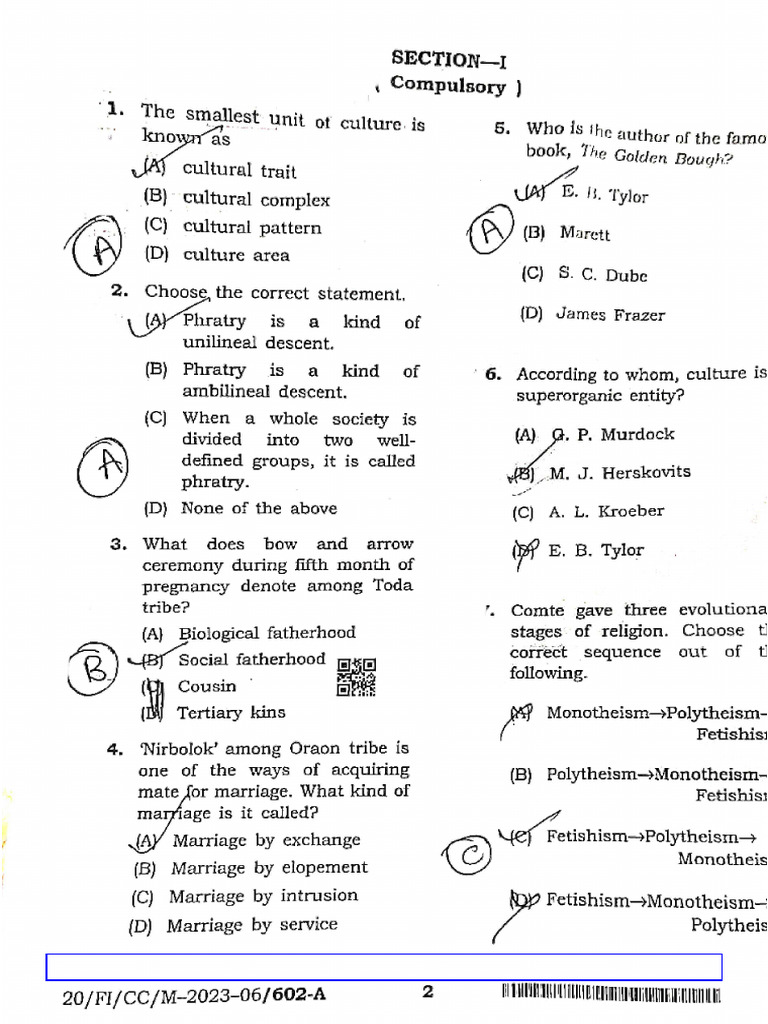 Anthropology 69th BPSC Optional | PDF
