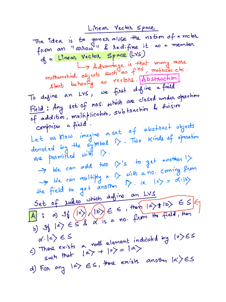 Linear Vector Spaces | PDF