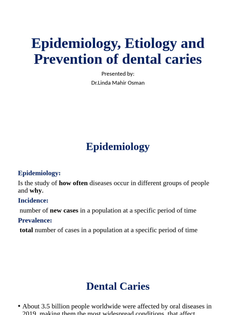 4-Epidemiology Etiology and Prevention of Dental Caries | PDF | Tooth ...