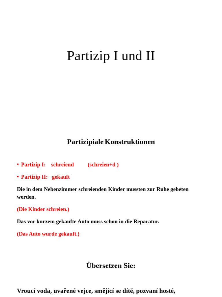 Partizip I und II | PDF