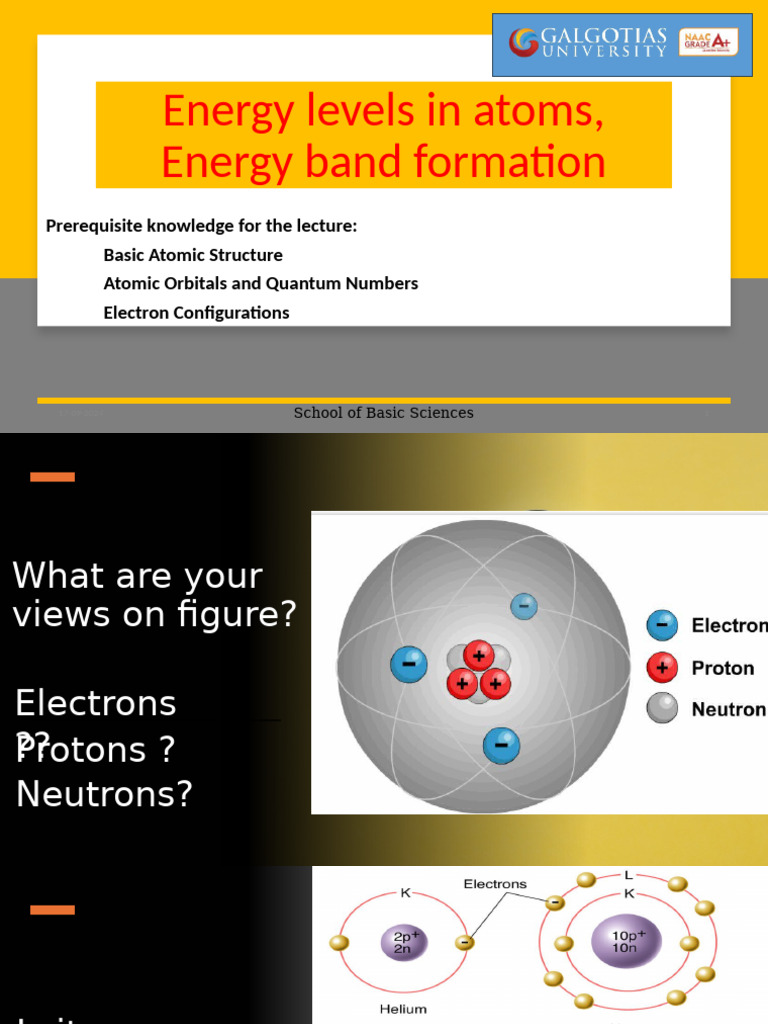Energy Levels and Band Formation in Atoms | PDF | Electrical Resistivity And Conductivity ...