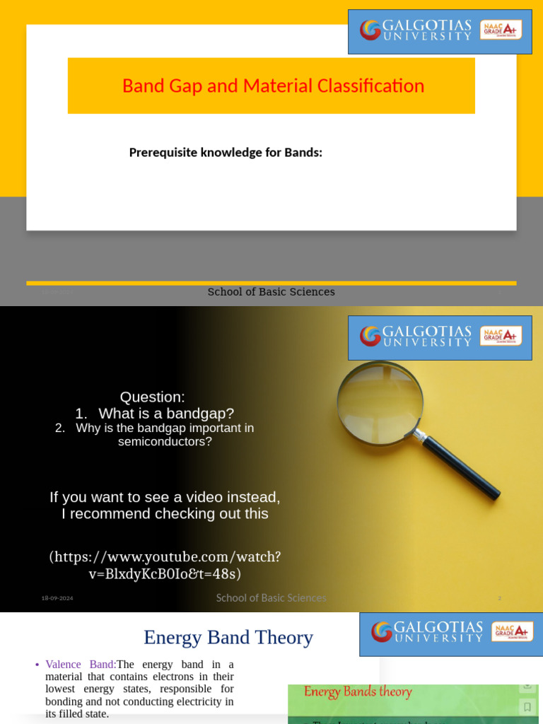 2 - Band Gap and Material Classification Ad | PDF | Band Gap | Semiconductors