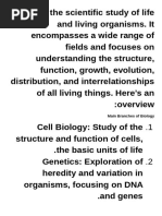 Biology Class 9 Notes - Chapter 1 | PDF