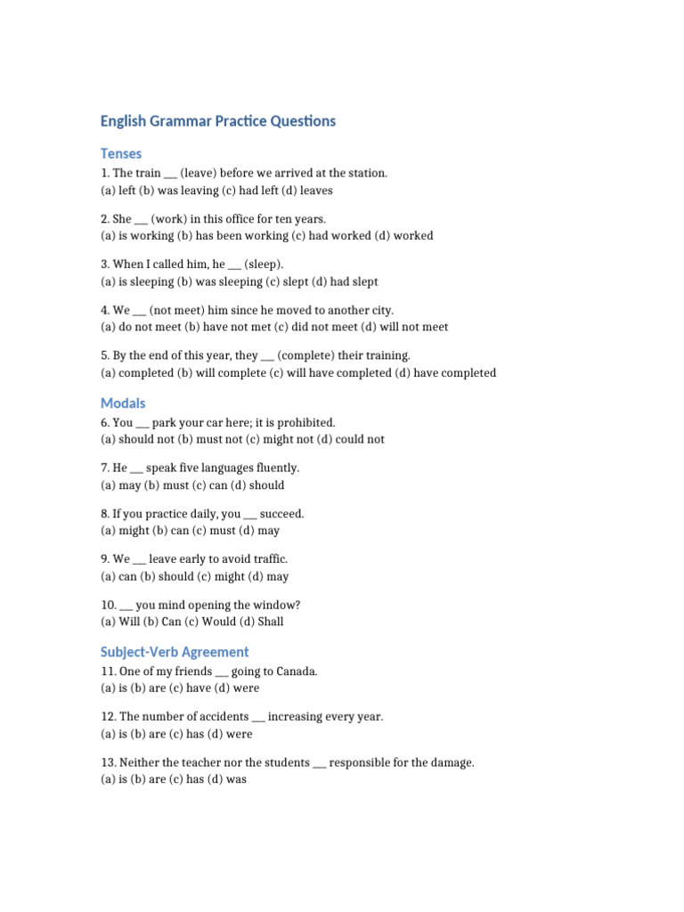 English Grammar Practice | PDF