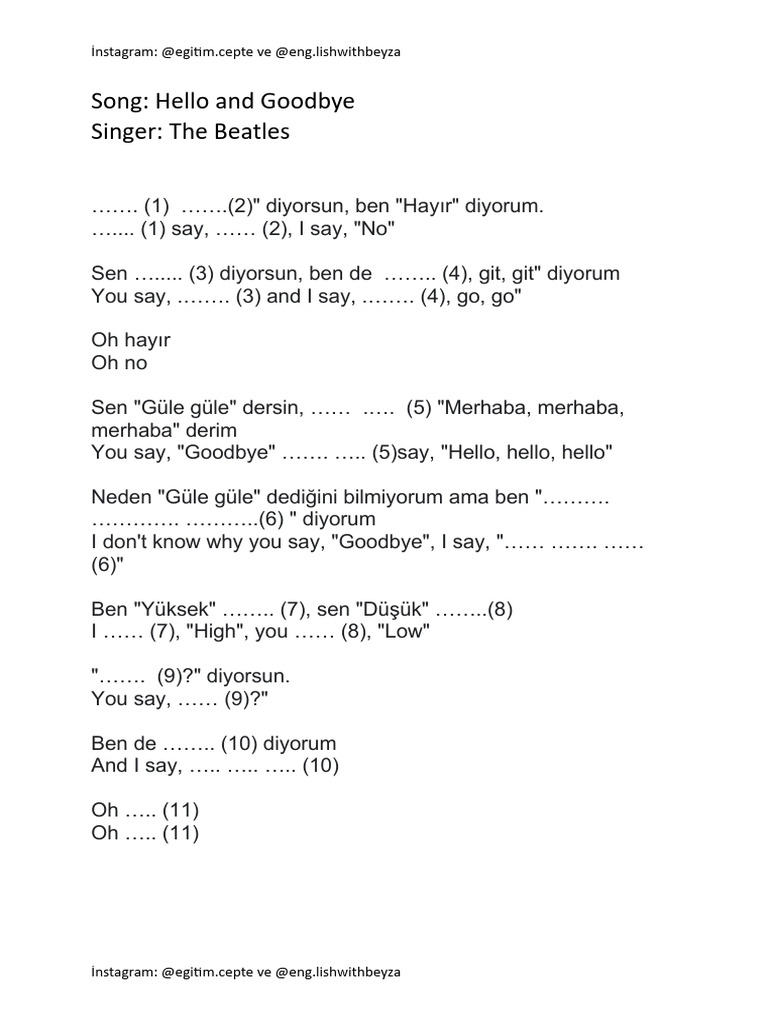 Hello and Goodbye | PDF