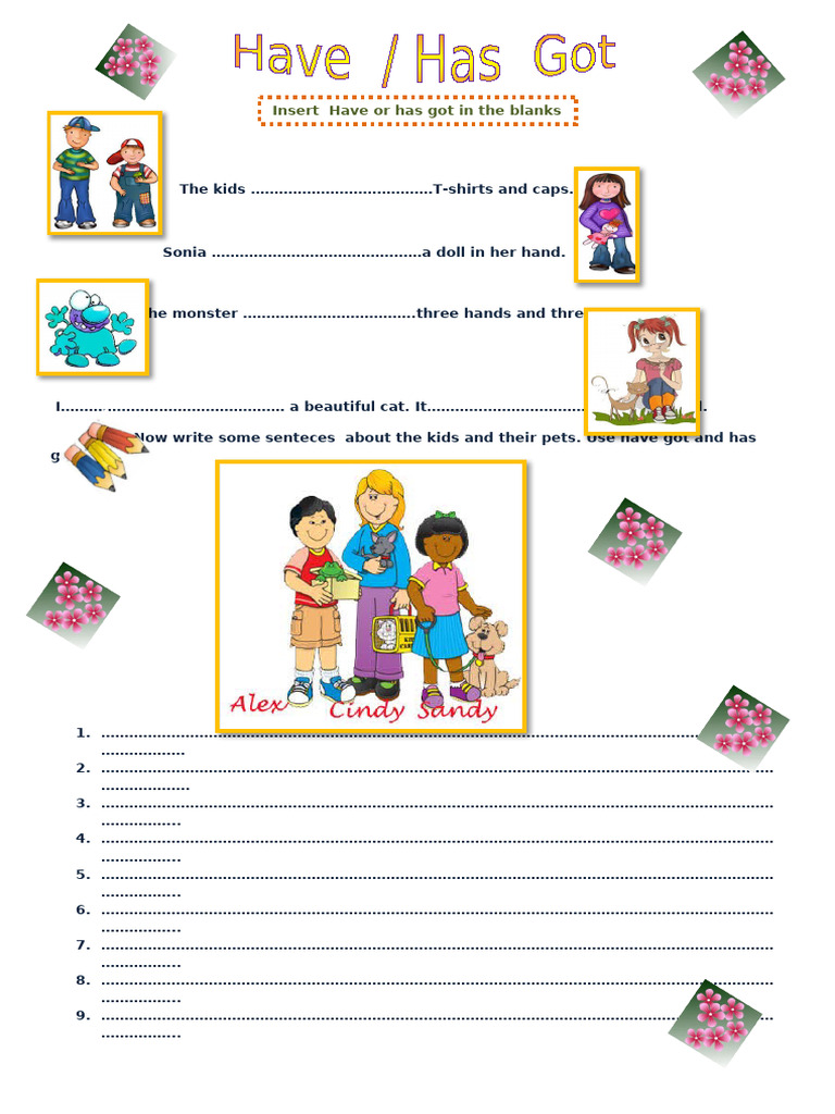 Have Got Has Got 3 Picture Description | PDF