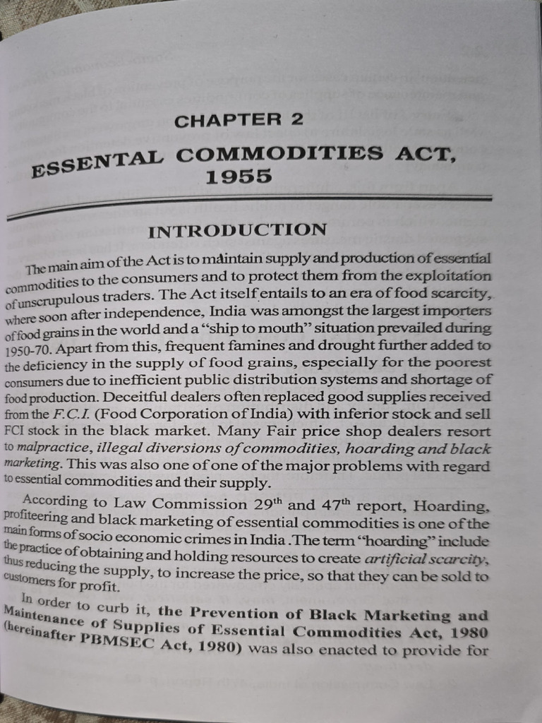 Essential Commodities Act | PDF | Tea | Prices