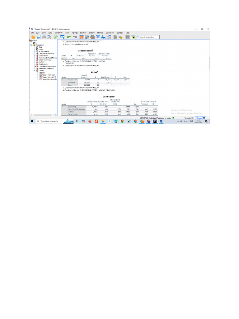 Screen Shot SPSS Hanif | PDF