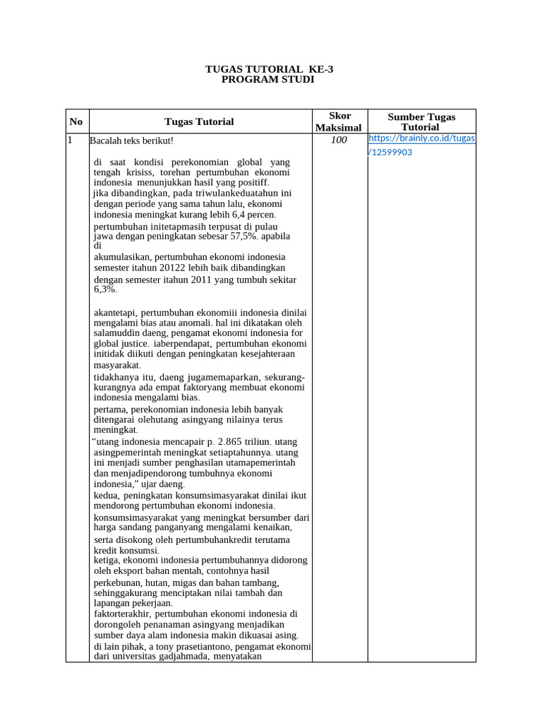 Tugas 3 Bahasa Indonesia_ok (1) | PDF