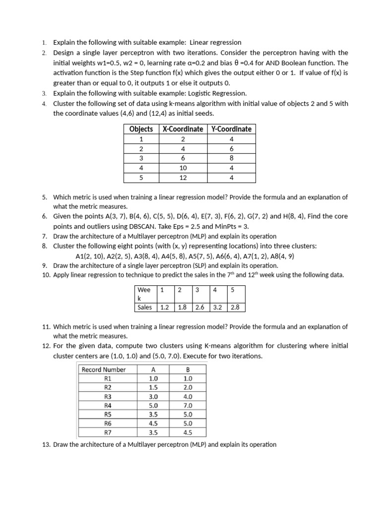 AI & ML questions | PDF | Sensitivity And Specificity | Cluster Analysis
