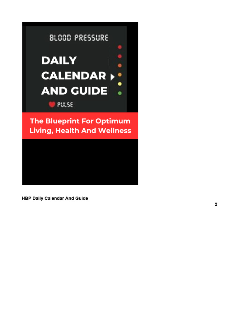 HBP Daily Calendar and Gudie | PDF | Hypertension | Sleep