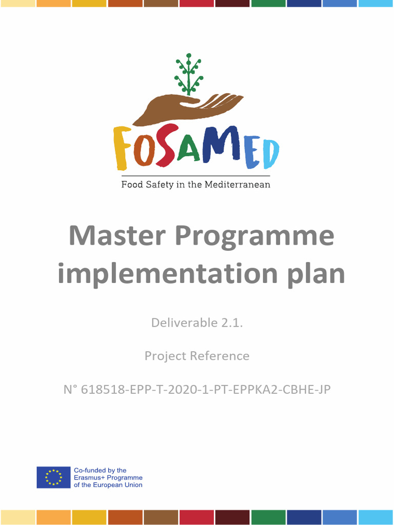 FoSaMed 2.1. Master Plan Final Version 1 | PDF | Academic Degree | Food Safety