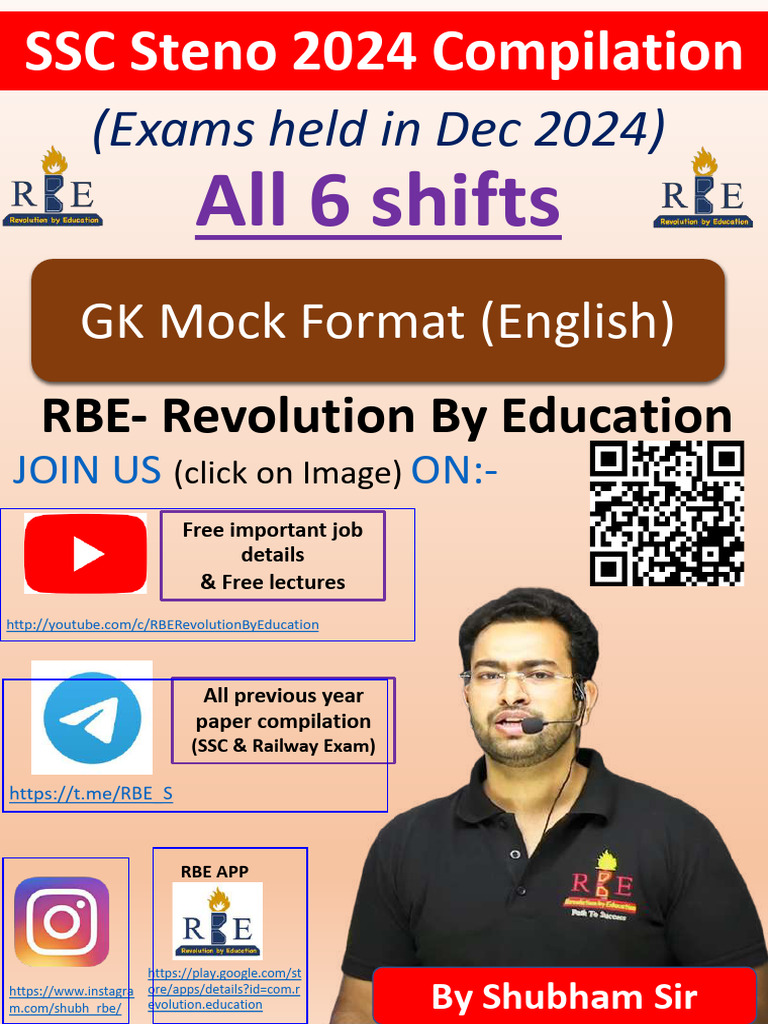 GK_MCQ_(eng)SSC Steno 2024 T-1_RBE_compressed | PDF
