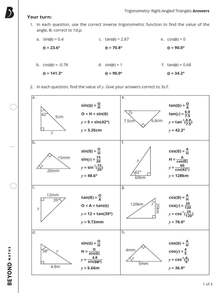 KS3 Trigonometry Exercises | PDF | Trigonometry | Triangle