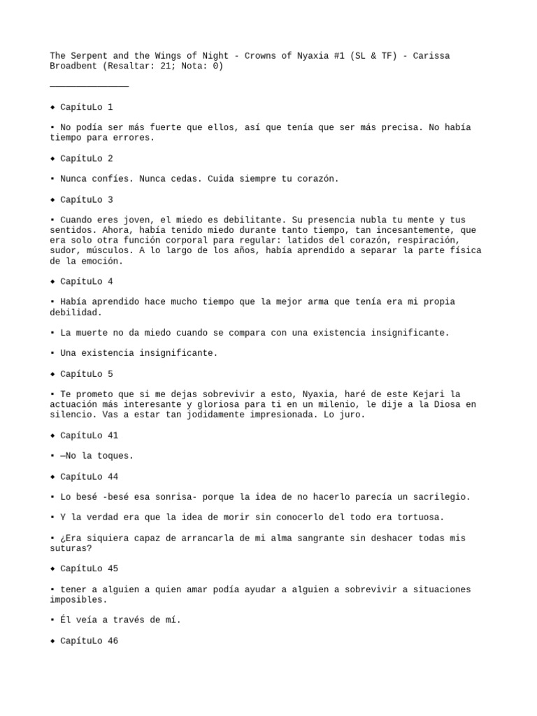 Pdfcoffee.com the Serpent and the Wings of Night Crowns of Nyaxia 1 Sl Amp Tf 5 PDF Free | PDF