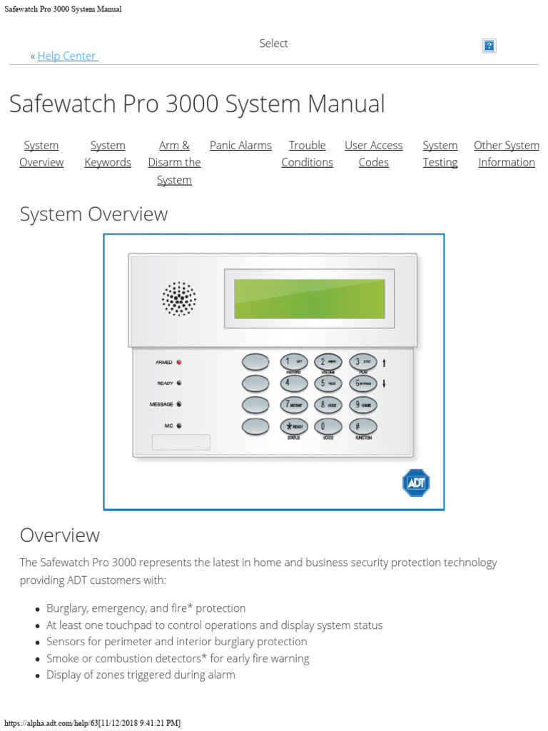 Safewatch Pro 3000 System Manual | PDF | Security Alarm