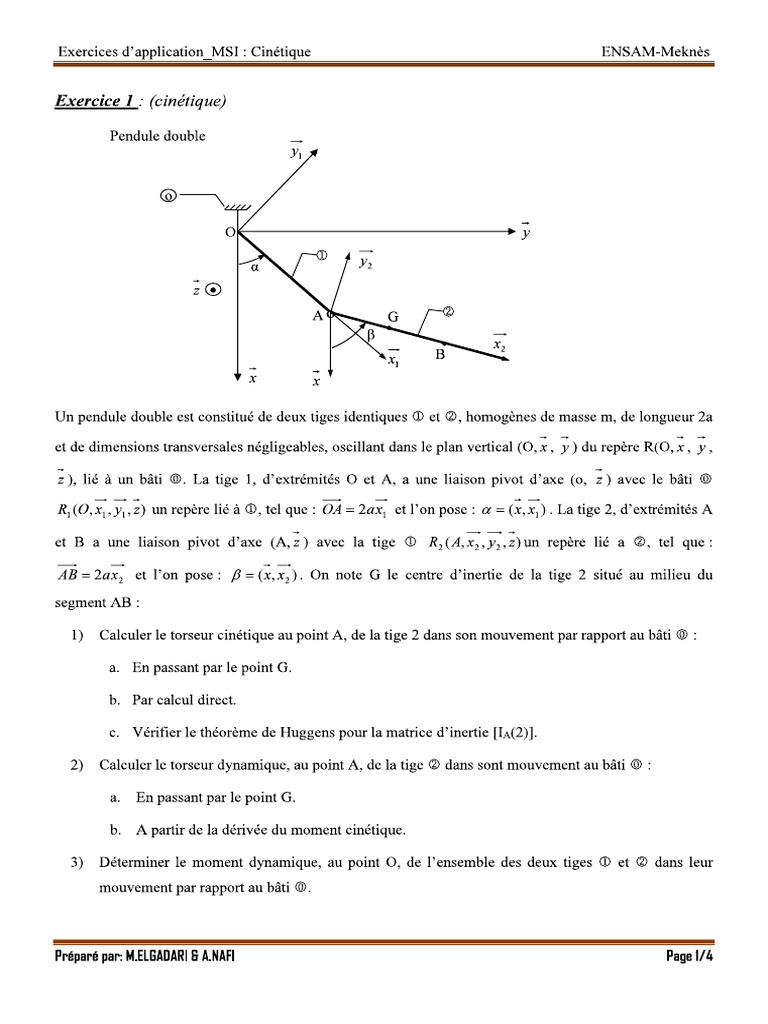 4 SERIE TD4 Cinetique Exercices d Application V2 | PDF