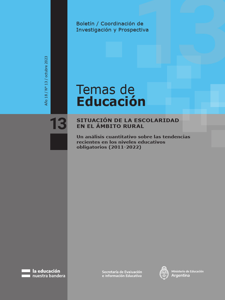Situacion de La Escolaridad en El Ambito Rural. Un Analisis Cuantitativo Sobre Las Tendencias ...