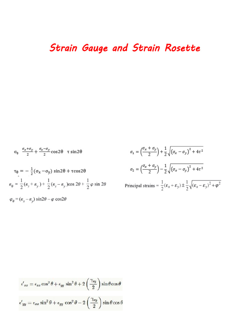 Strain Gauge and Rosette | PDF | Electrical Resistance And Conductance ...