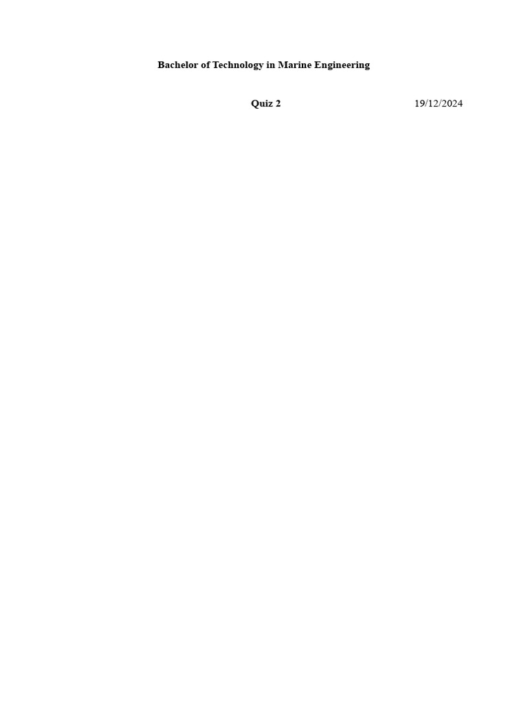 EMR 4317 Marine Automation and Control-QUIZ 2 | PDF