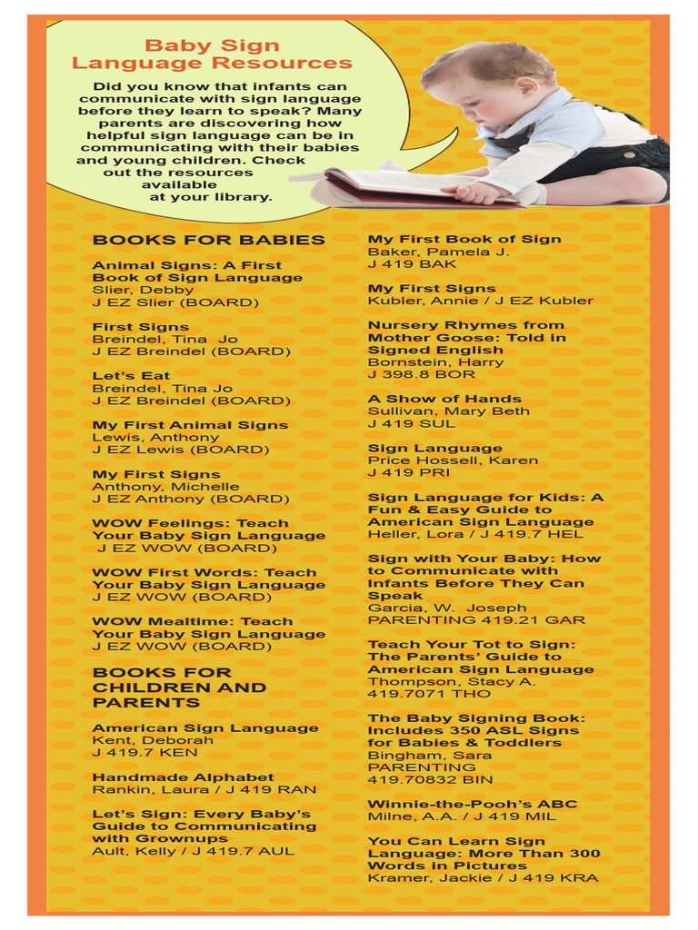 Baby Sign Resources PDF | PDF | Linguistics | Human Communication