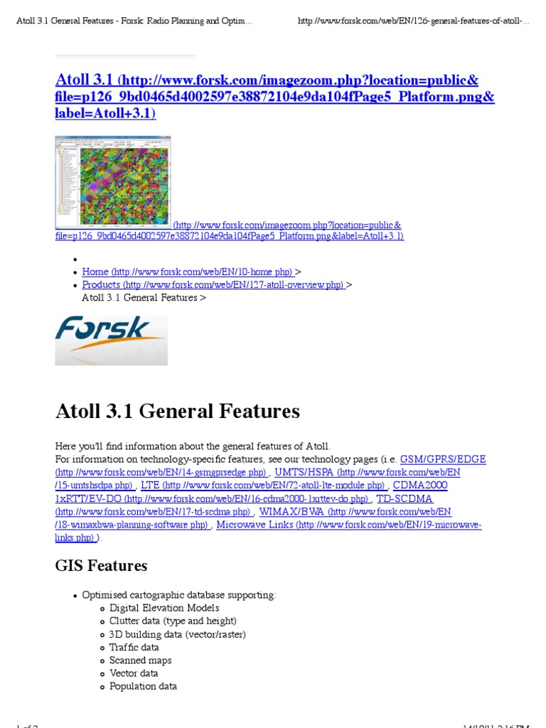 Atoll 3.1 General Features - Forsk - Radio Planning and Ion Software ...
