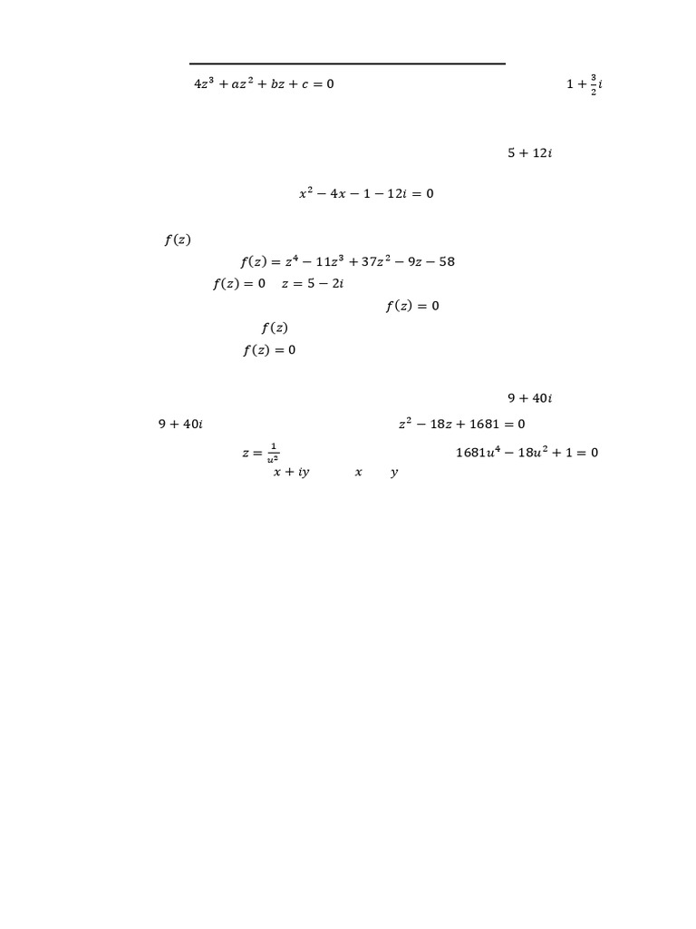 Polynomials With Complex Roots REVISION | PDF