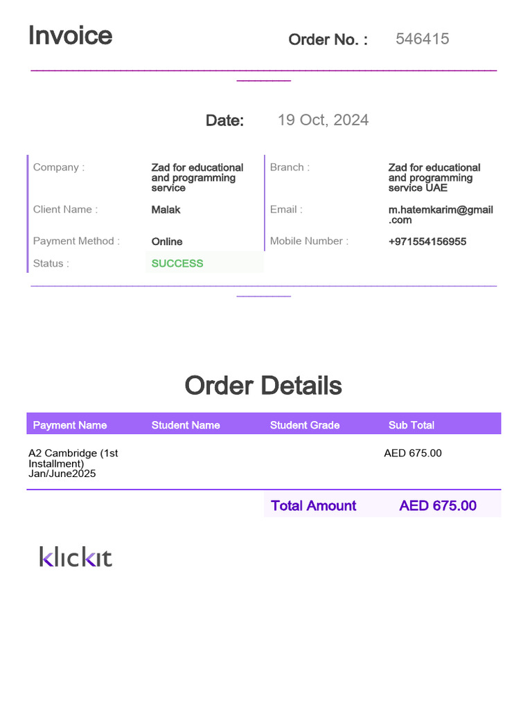 Klickit Invoice 19 Oct 2024 - 7 14 44PM | PDF