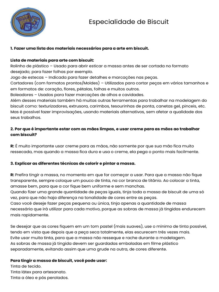 Especialidade de Biscuit | PDF