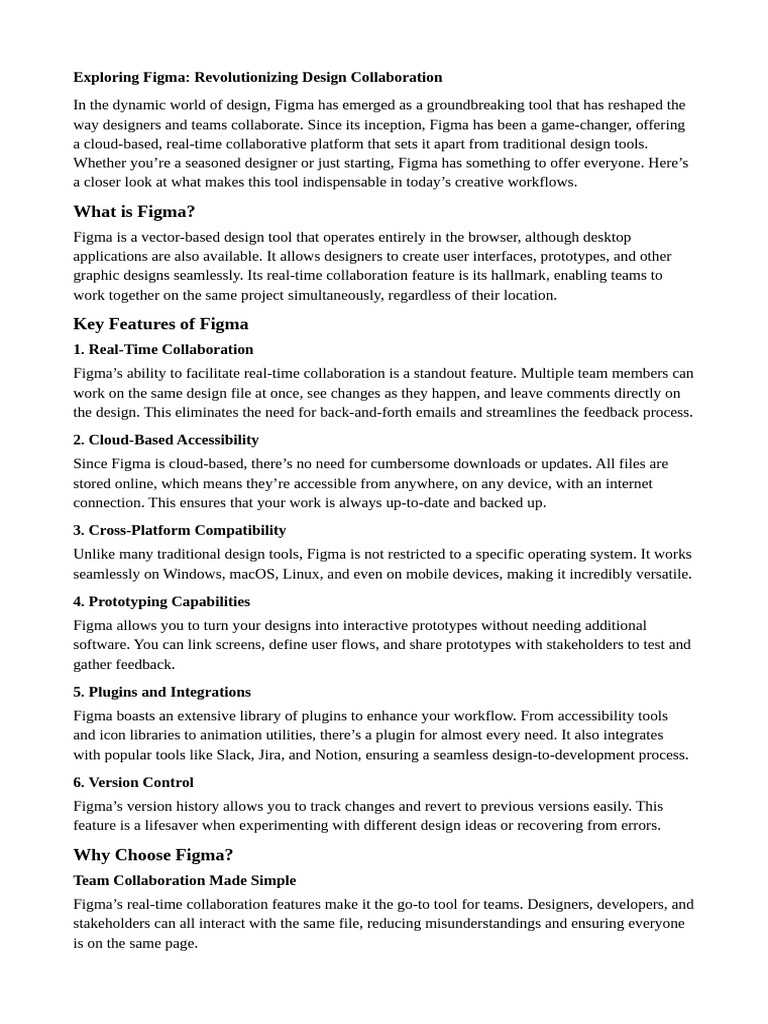 Exploring Figma: Revolutionizing Design Collaboration | PDF ... Exploring Figma: Revolutionizing Design Collaboration | PDF ...