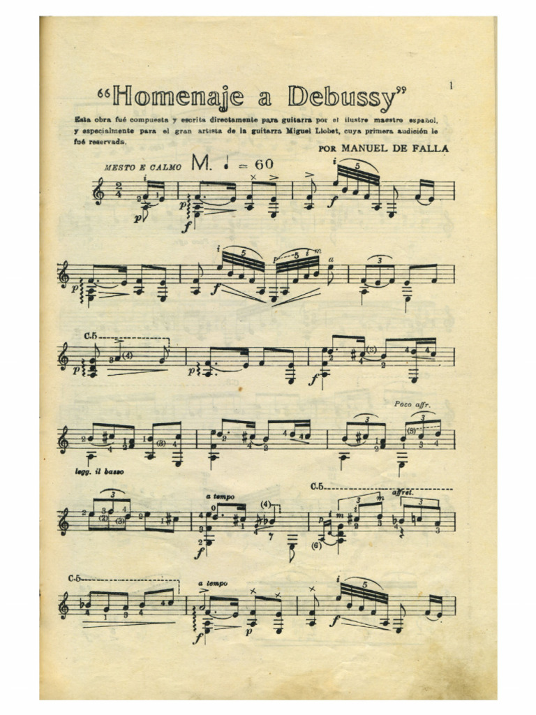 Falla Homenaje A Debussy | PDF