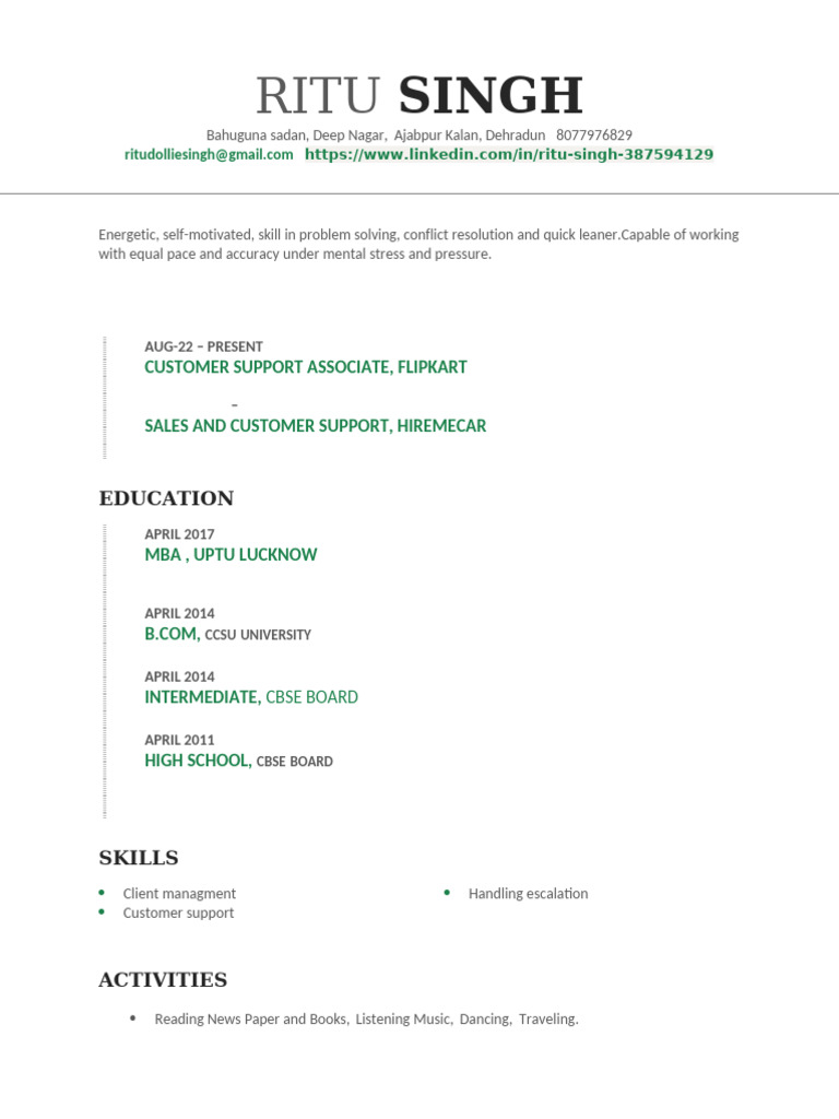 Ritu's Resume | PDF