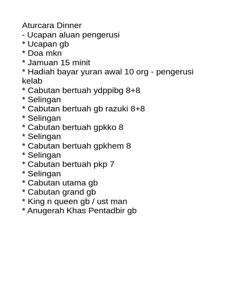 Tentatif Annual Dinner | PDF