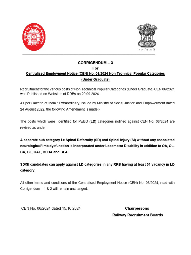 CEN-06-2024-Corrigendum-3 | PDF