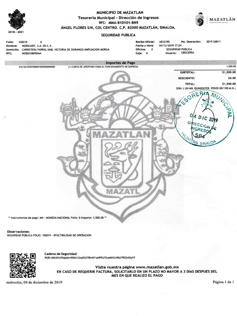 Pago Proteccion Civil | PDF