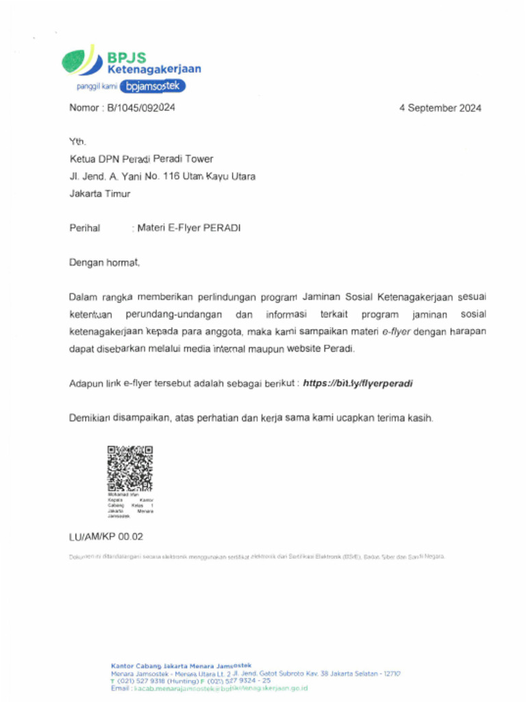 Penyampaian Materi E-Flyer Dari BPJS Ketenagakerjaan | PDF