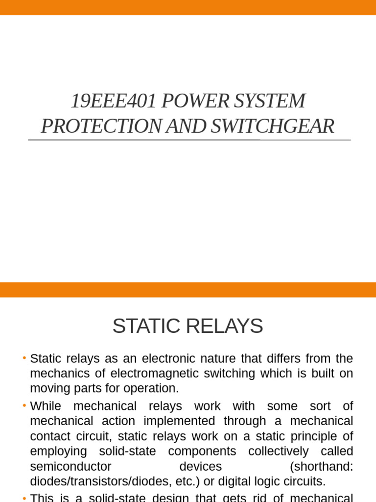 Lec8 - 9 - Static and Numerical Relays | PDF | Relay | Electronic Circuits