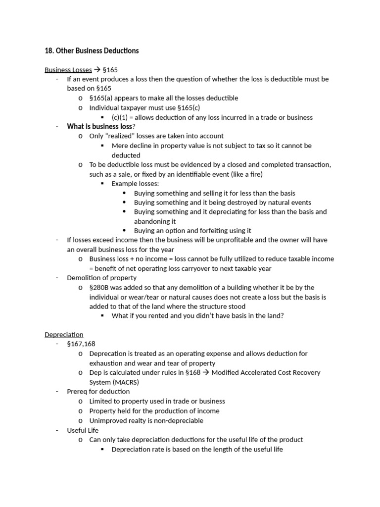Other Business Deductions | PDF | Depreciation | Tax Deduction